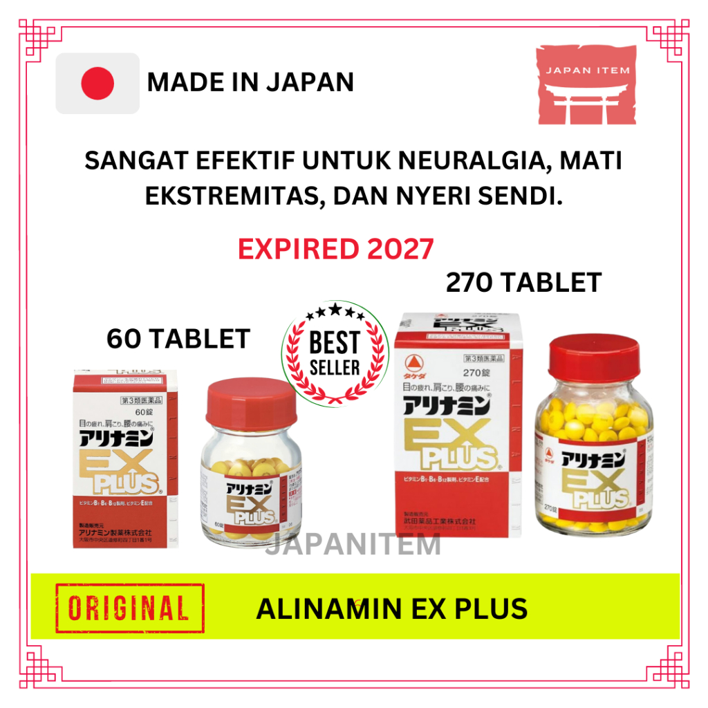 Jual Alinamin Ex Plus isi 60 270 tablet suplemen nyeri otot sendi Japan ...