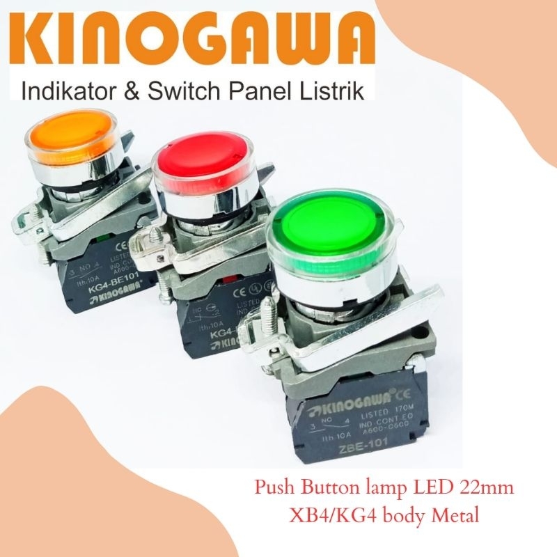 Jual Push Button Lampu LED 22mm XB4 KINOGAWA | Shopee Indonesia