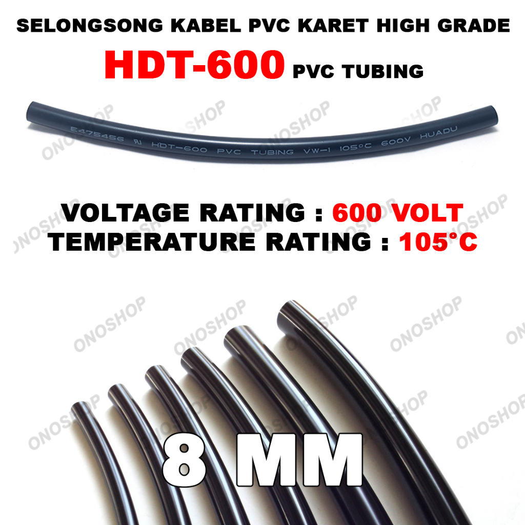 Jual HDT-600 Selongsong Kabel PVC Karet High Grade PVC Tubing Ecer 1 ...