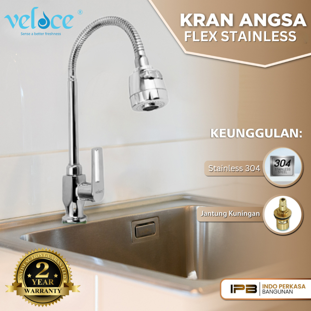 Jual VELOCE KRAN KAWT FLEX | Kran Angsa Wastafel | Kran Angsa Cuci ...
