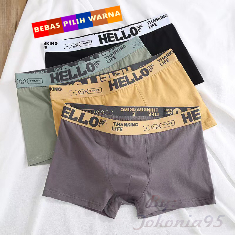 Jual Xena 4Pcs-Celana Boxer Pria Hello Import Super Lembut Anti Iritasi ...