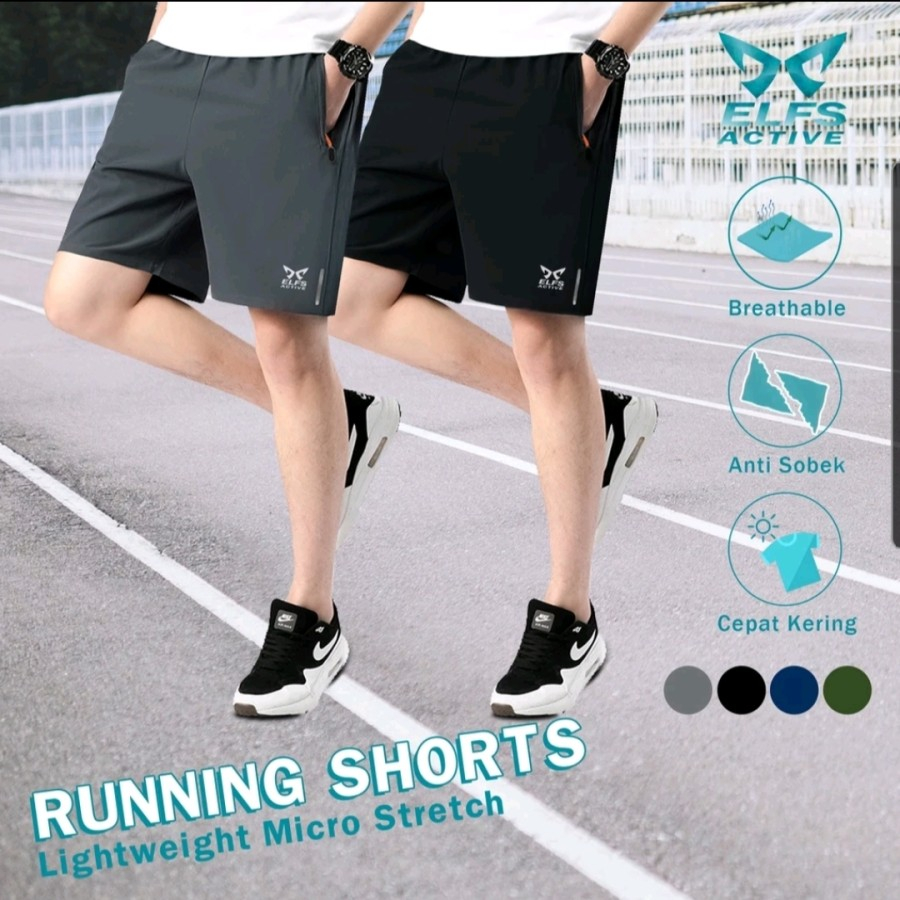 Jual Elfs Active Running Shorts - Celana Pendek Ringan Lari Jogging ...