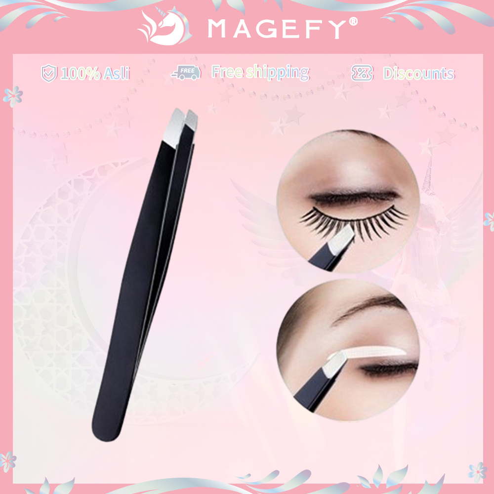 Jual MAGEFY Pinset Hitam Ujung Miring Stainless steel | Jepit Bulu Alis ...