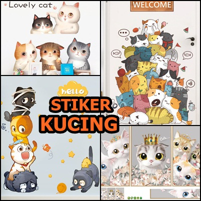 Jual WALLSTICKER WALL STICKER STIKER DINDING TEMBOK MOTIF GAMBAR KUCING ...