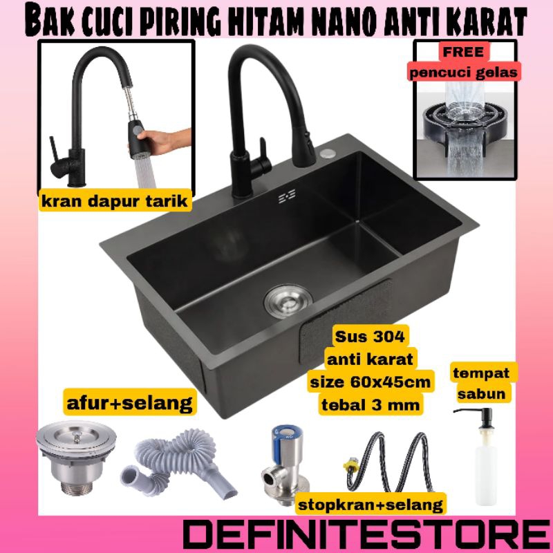 Jual BAK CUCI PIRING KITCHEN SINK PAKET SUPER KOMPLIT FULL HITAM SATU ...