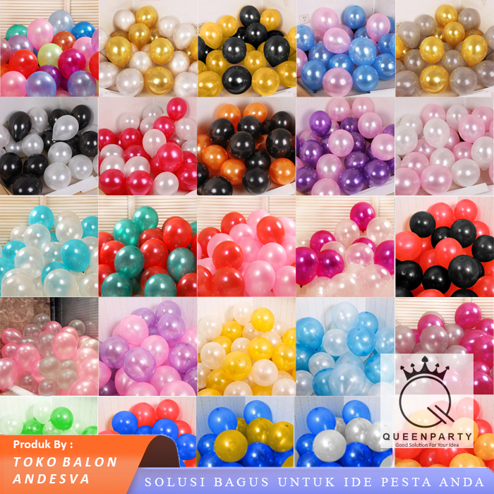 Jual Balon Latex Metalik Kombinasi 2 Warna / Balon Warna Warni Metalik ...