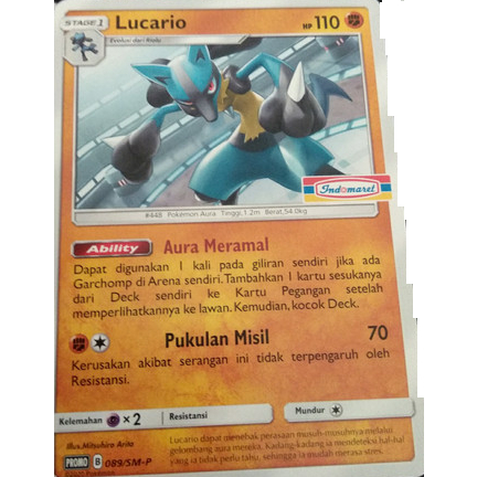 Jual POKEMON TCG INDONESIA LUCARIO PROMO INDOMARET 089/SM-P | Shopee Indonesia