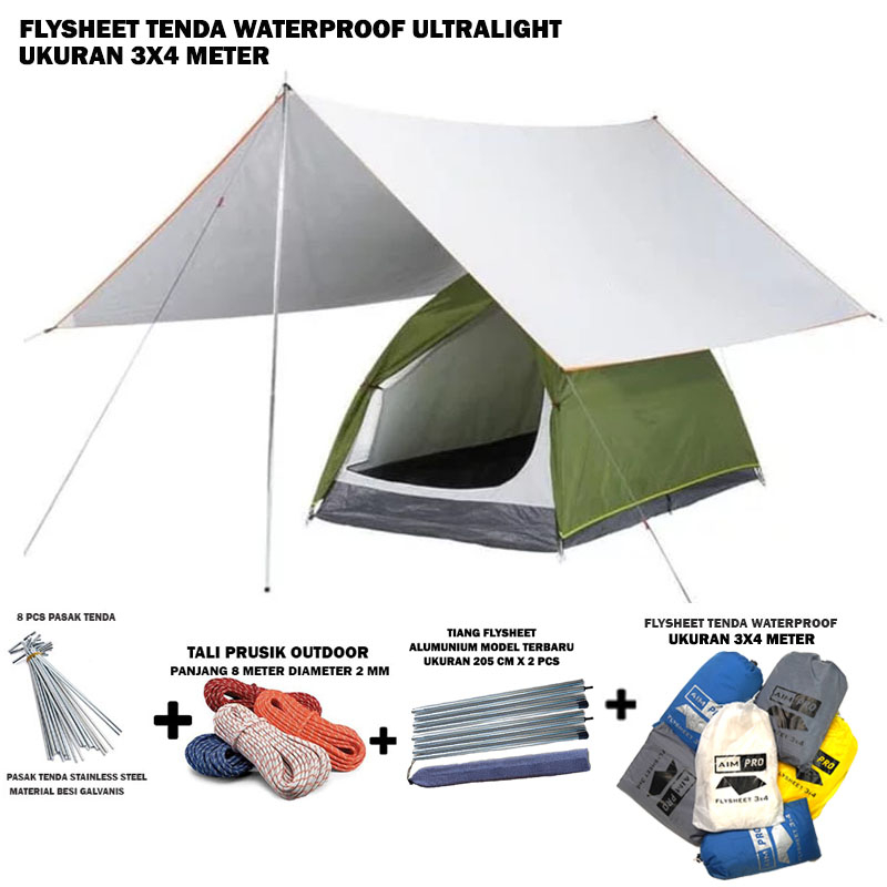 Jual Flysheet 3x4 / flyshet / penutup tenda waterproof bivak 4x3 meter ...