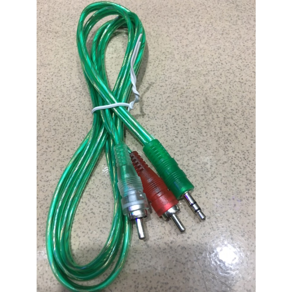 Jual Kabel Jack Jek RCA 2-1 Transparan 2 MALE TO 1 MALE AUX 3,5mm Stereo | Shopee Indonesia