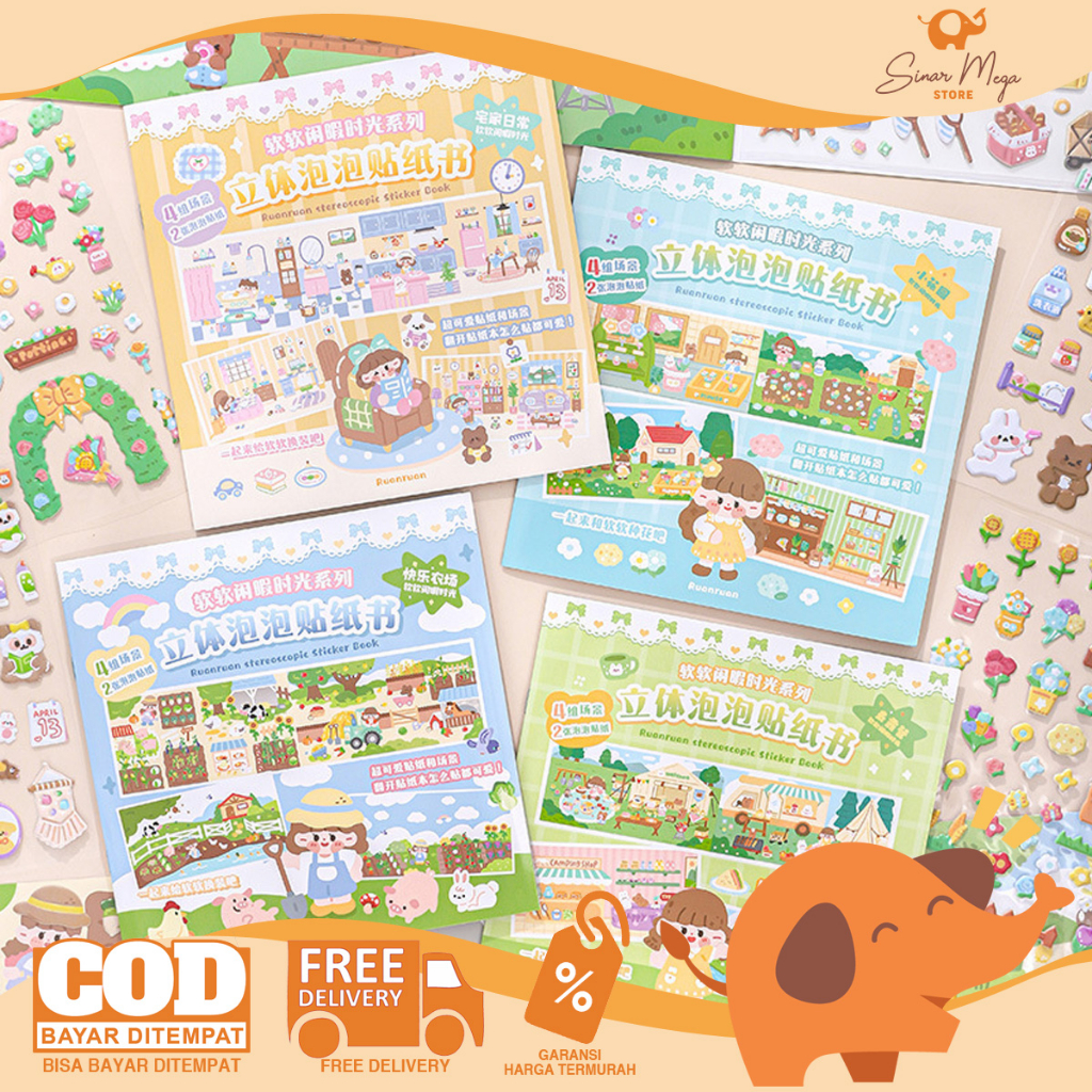 Jual Ruanruan DIY Stereoscopic 3D Sticker Book / Stiker Book Set DIY ...