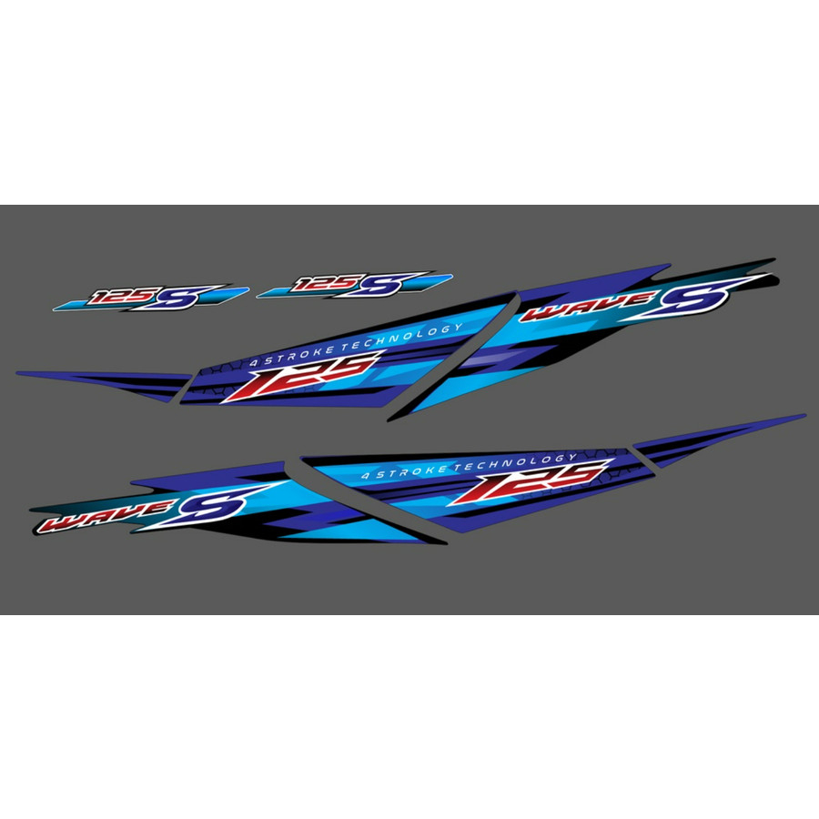 Jual STRIPING/STICKER MOTOR WAVE 125 BAHAN MAXDECAL | Shopee Indonesia