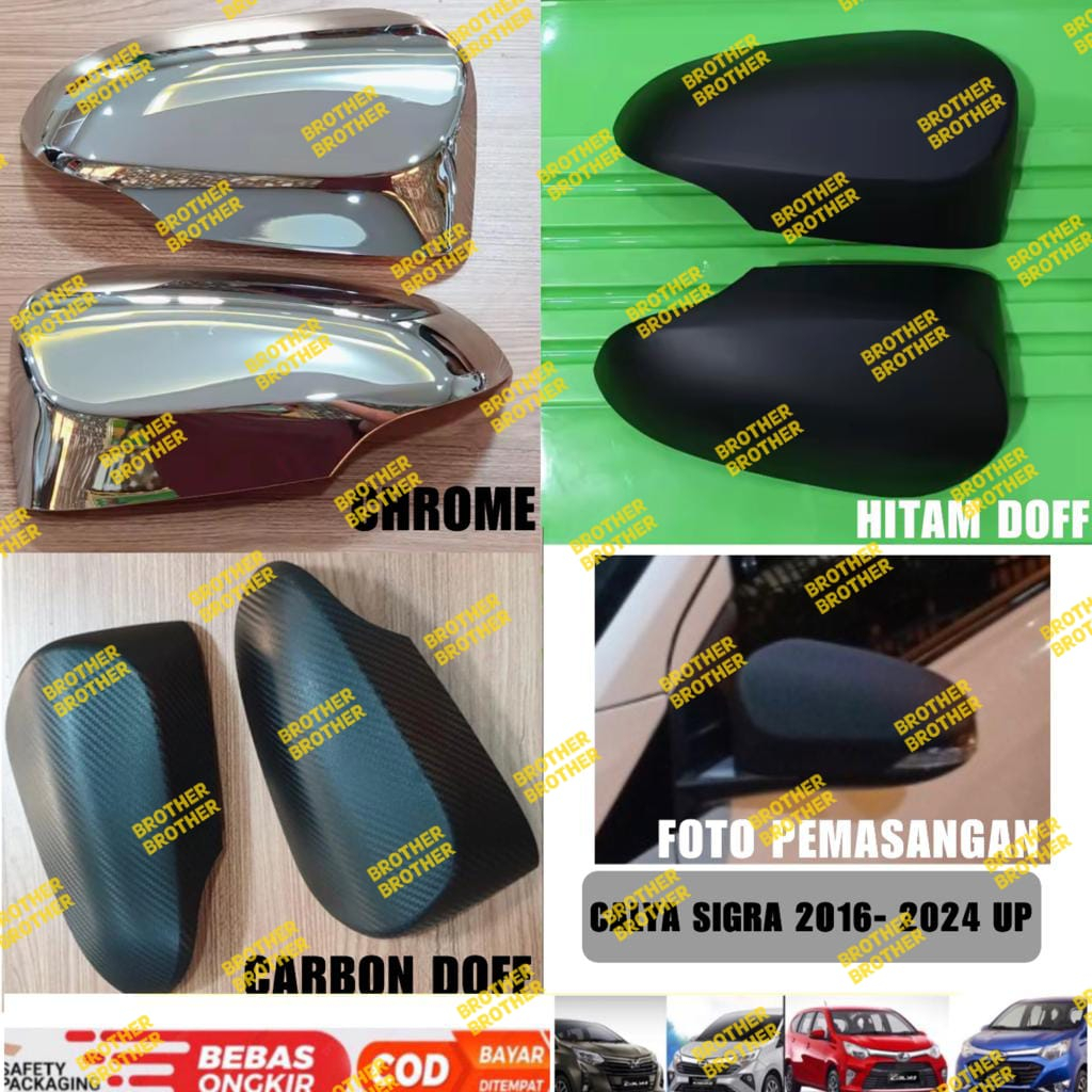 Jual Cover Spion Calya Sigra 2016 2019 2023 2024 2025 up Hitam Chrome ...