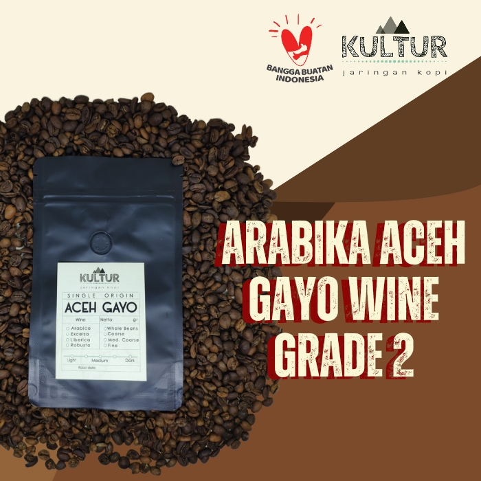 Jual COFFEE BEAN BIJI KOPI ARABIKA ACEH GAYO WINE GRADE II - 250 GR ...