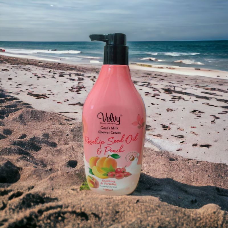 Jual Velvy Shower cream 1000ml (Roseship sheed oil&peach) NEW BOTTLE ...