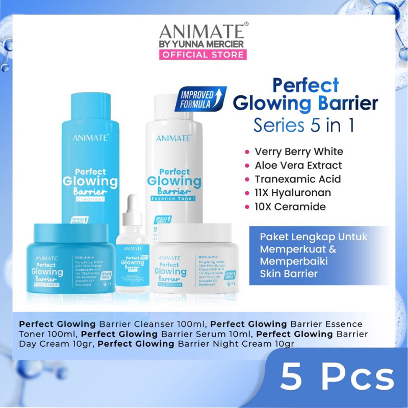 Jual PAKET Skincare Animate 5 IN 1 Acne / Glowing Barrier / Whitening ...