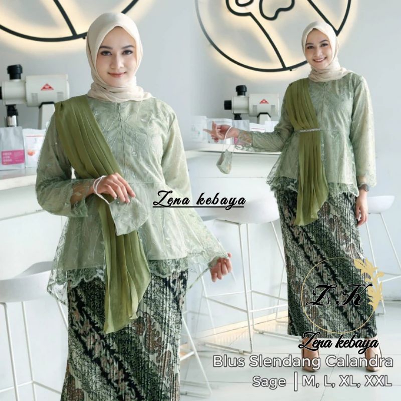 Jual Set Kebaya Aurora Selendang Kebaya Modern Tulle Bordir Kebaya ...