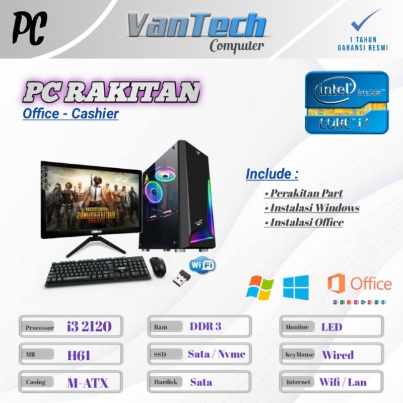 Jual Paket PC Rakitan Core i3 2100 / 2120 Casing Gaming Fullset Siap Pakai | Shopee Indonesia