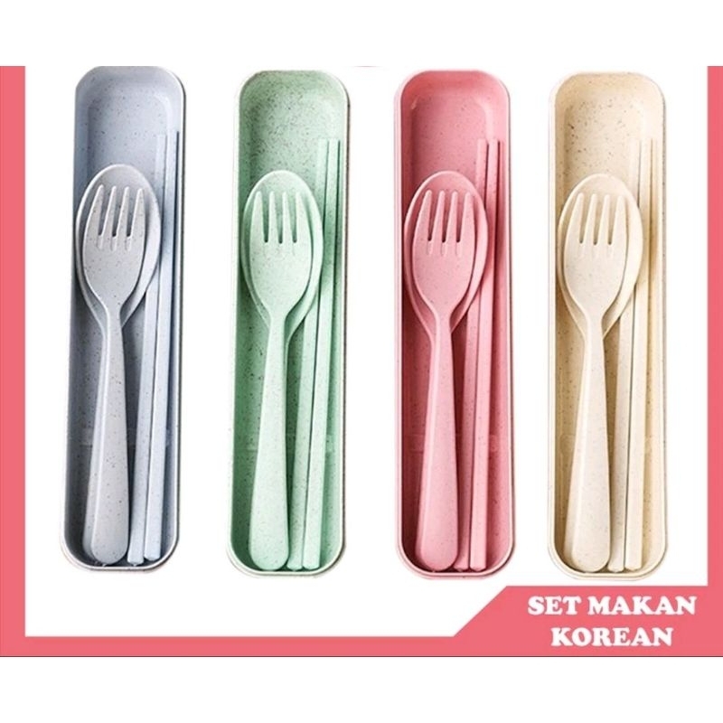 Jual SET ALAT MAKAN 3IN1 SENDOK GARPU SUMPIT | Shopee Indonesia