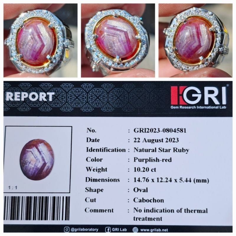 Jual Natural Star Ruby No Heat Serat Antik Memo 10.20 crt | Shopee ...