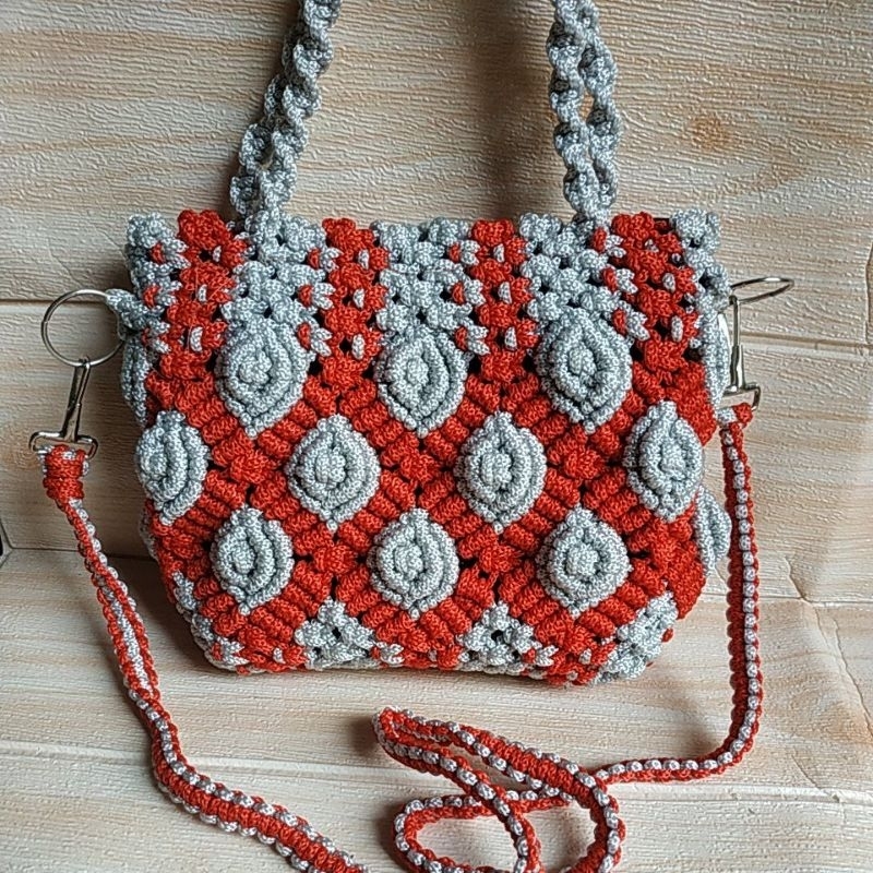 Jual ras rajut , tas talikur , tas 2in1 , tas rajut murah | Shopee ...