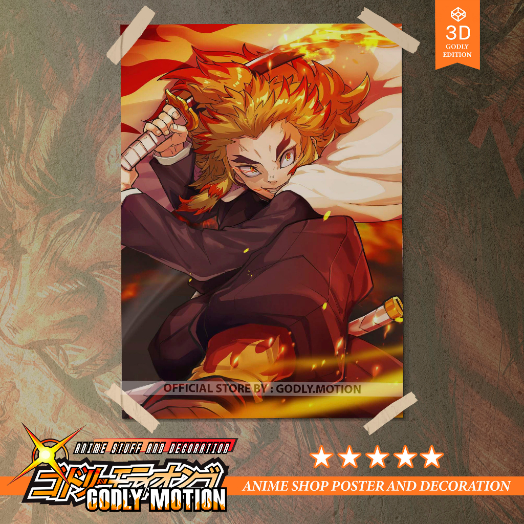 Jual POSTER 3D MOTION - ZENITSU X RENGOKU X GIYU TOMIKA - POSTER ANIME ...