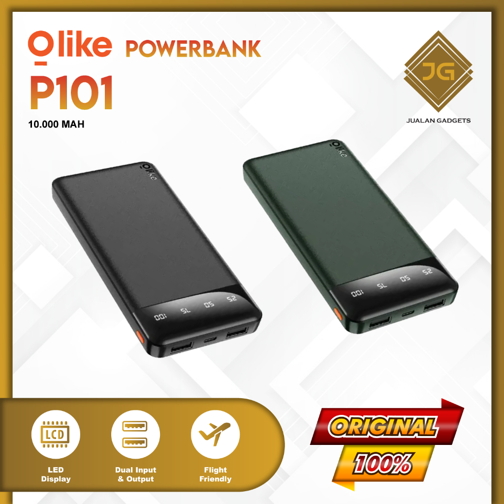 Jual Olike P101 Powerbank 10000MAH 12W Dual Input Output LED Display ...