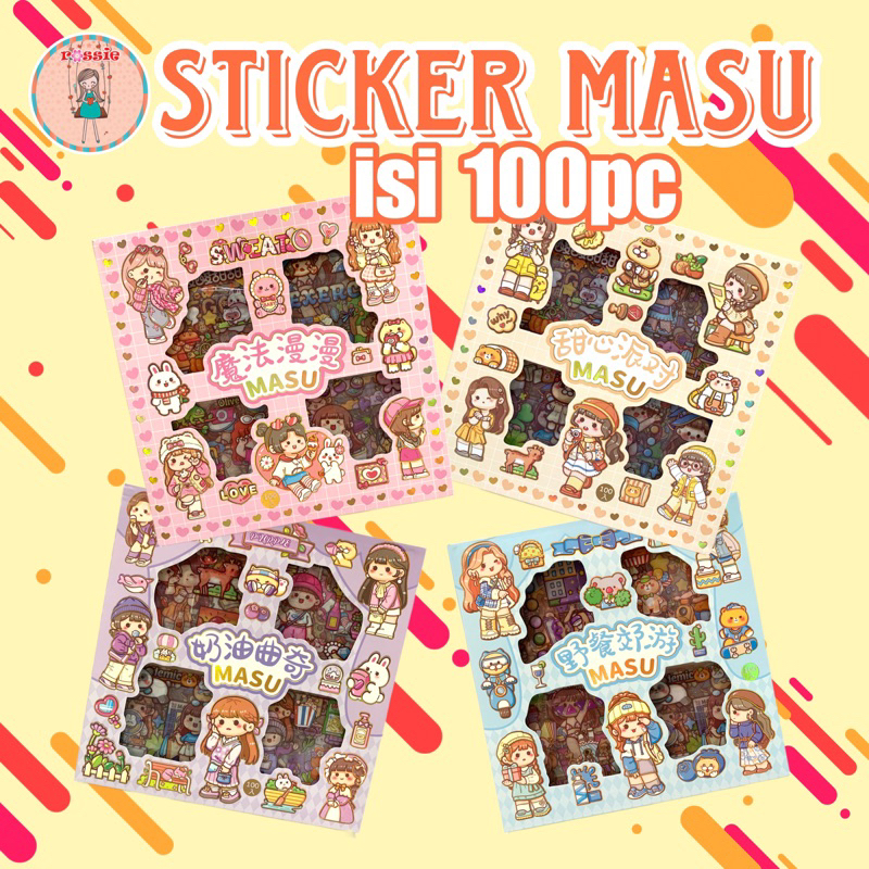Jual Stiker Masu Mochi 100 Lembar Sticker Lucu Viral Aesthetic/Stiker ...