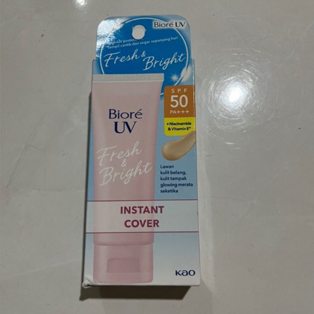 Jual Biore UV Fresh&Bright Instant cover SPF 50 sunscreen | Shopee ...