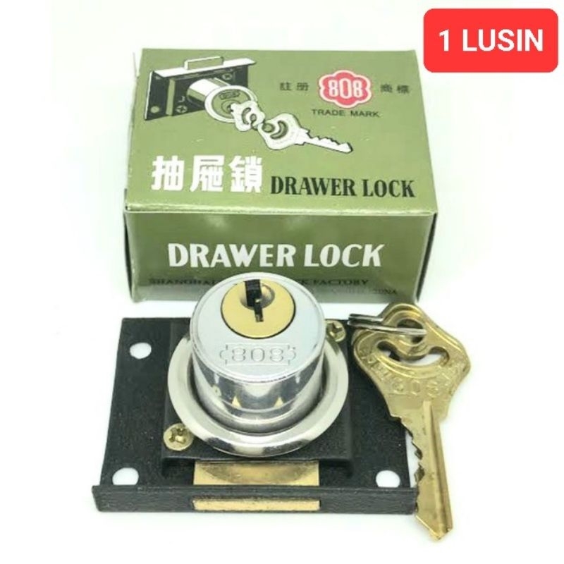 Jual Kunci Pintu Laci Lemari 808 Drawer Lock BESAR 100% Original 12 Pcs ...
