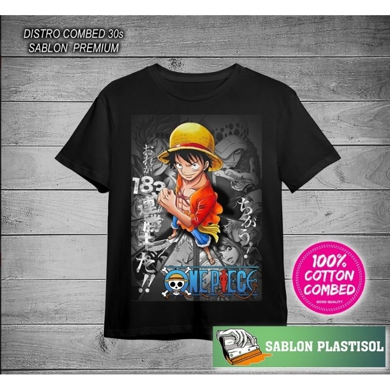Jual KAOS ONE PIECE/LUFFY YES/KAOS COMBED | Shopee Indonesia