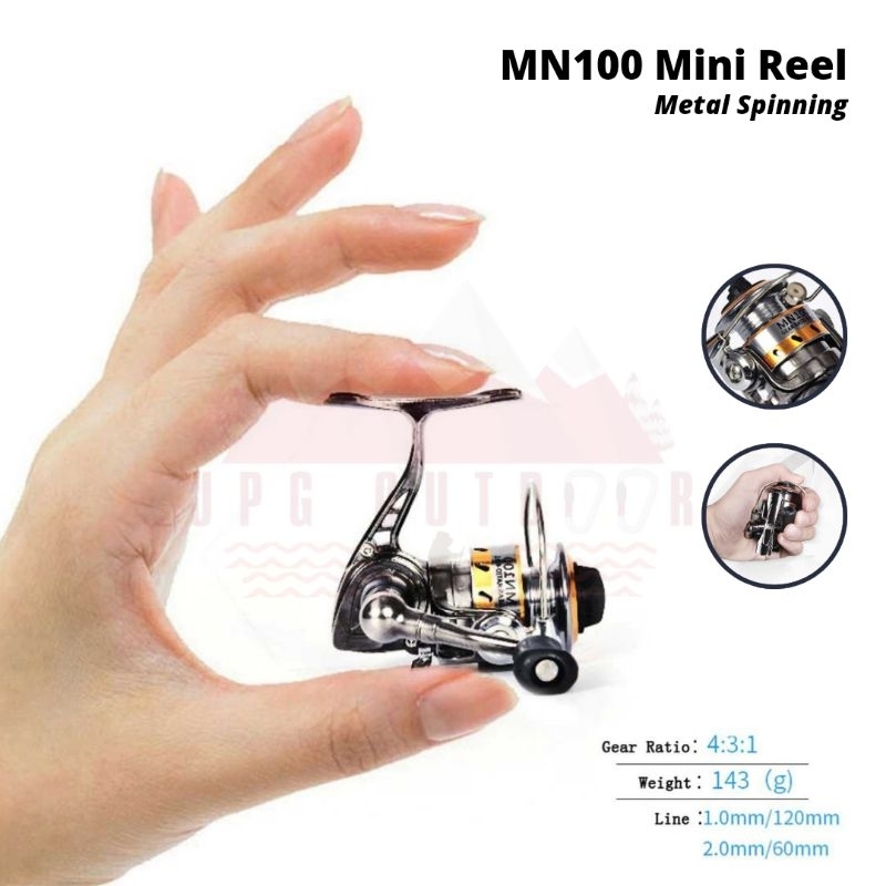 Jual Reel Pancing Mini MN100 Metal Series Spinning Fishing Reel 4.3:1 ...