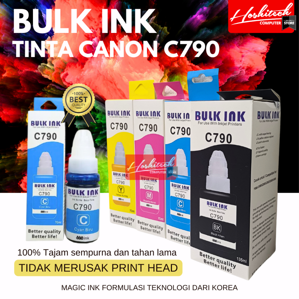 Jual Tinta Bulk Ink Canon C790 for Printer canon G seri 70ml 135ml ...