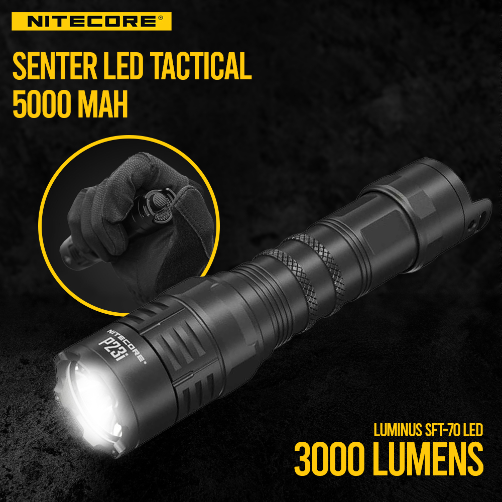 Jual NITECORE Senter LED Tactical Flashlight Luminus SFT-70 IP68 3000lm ...
