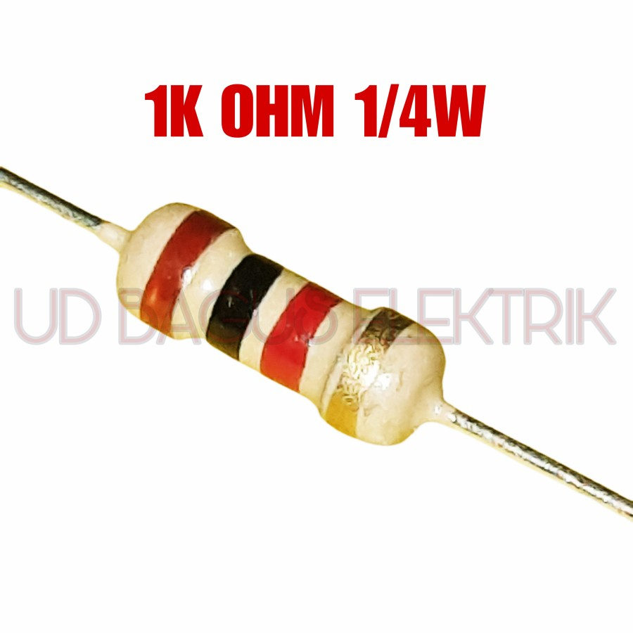 Jual 50X RESISTOR 1K OHM 1/4W - DAPAT 50 PCS RESISTOR | Shopee Indonesia