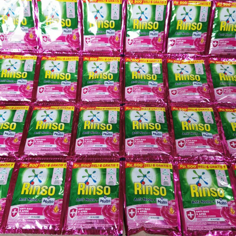 Jual Rinso Anti Noda Cair + Molto 18 ml ECERAN 500 ( isi 92 PCS ...