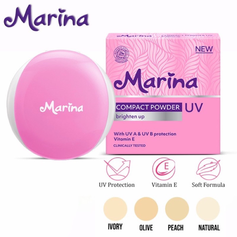Jual Marina Compact Powder UV Brighten Up 12gr - Bedak Padat Marina ...