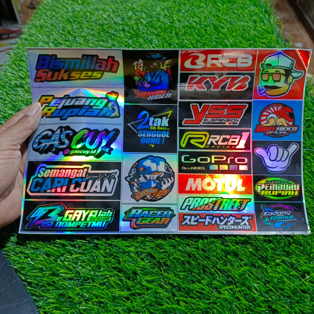 Jual Sticker Pack Racing Hologram Stiker Motor harga perlembar | Shopee ...