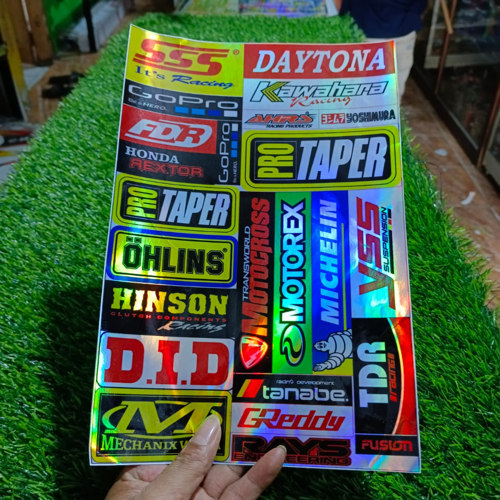 Jual Sticker Pack Racing Hologram Stiker Motor harga perlembar | Shopee ...