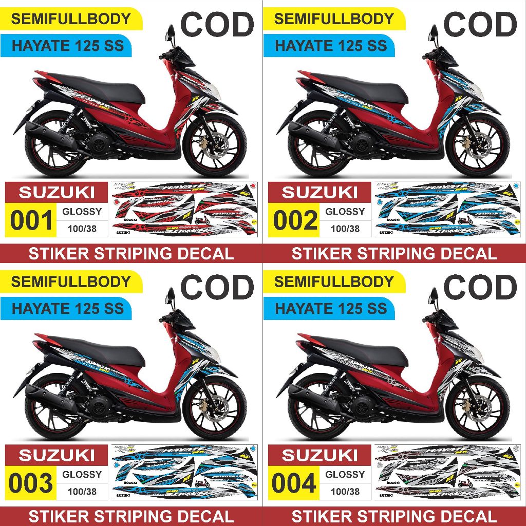 Jual Stiker Striping Suzuki Hayate 125 Variasi Grafis Glossy keren ...