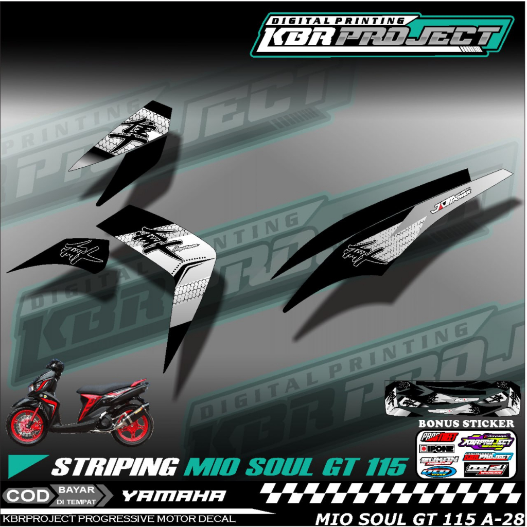 Jual MIO SOUL GT 115 STIKER STRIPING PREMIUM MOTOR KEREN LIS VARIASI ...