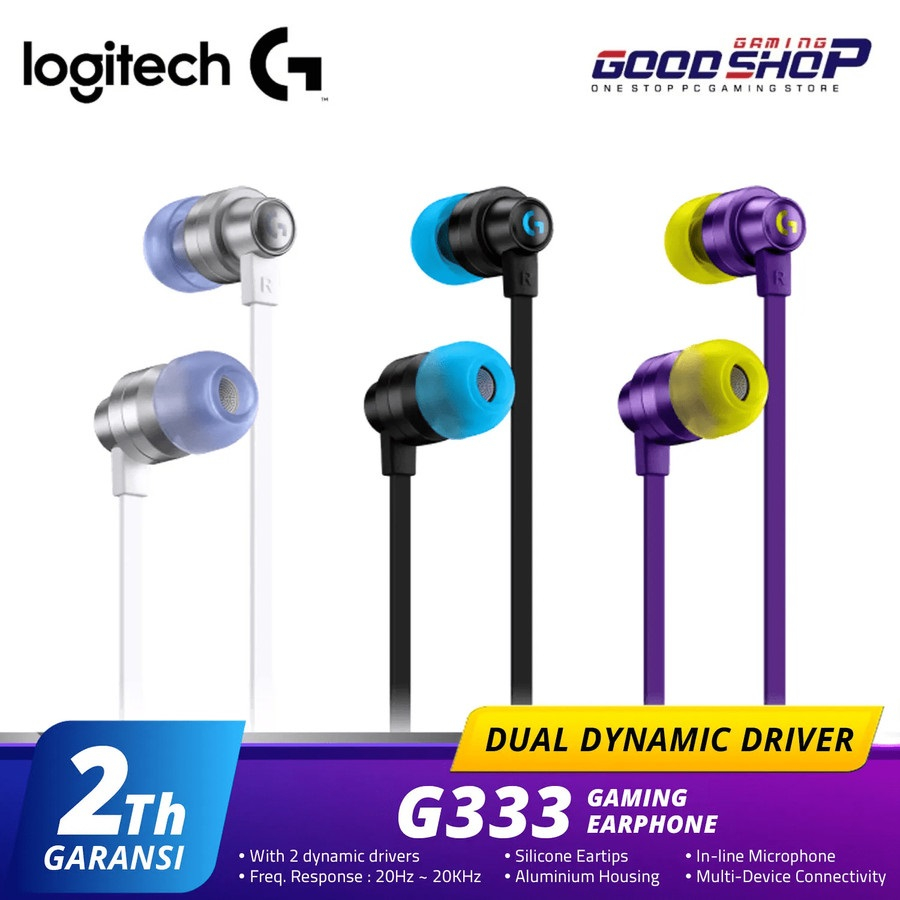 Jual LOGITECH G333 / G-333 In-Ears Headphone with Mic - Gaming Headset | Shopee Indonesia