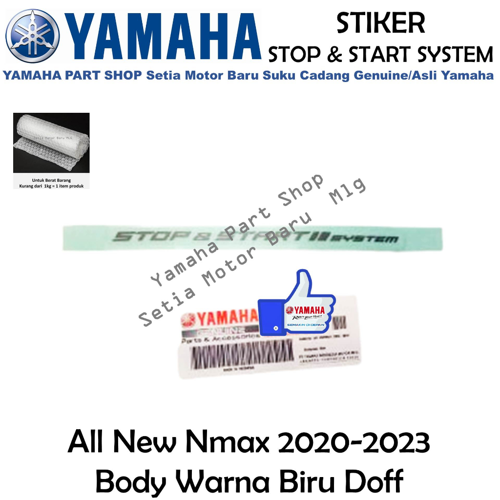 Jual Stiker Stop & Start System All New N Max Nmax 2020 Biru Doff Asli ...