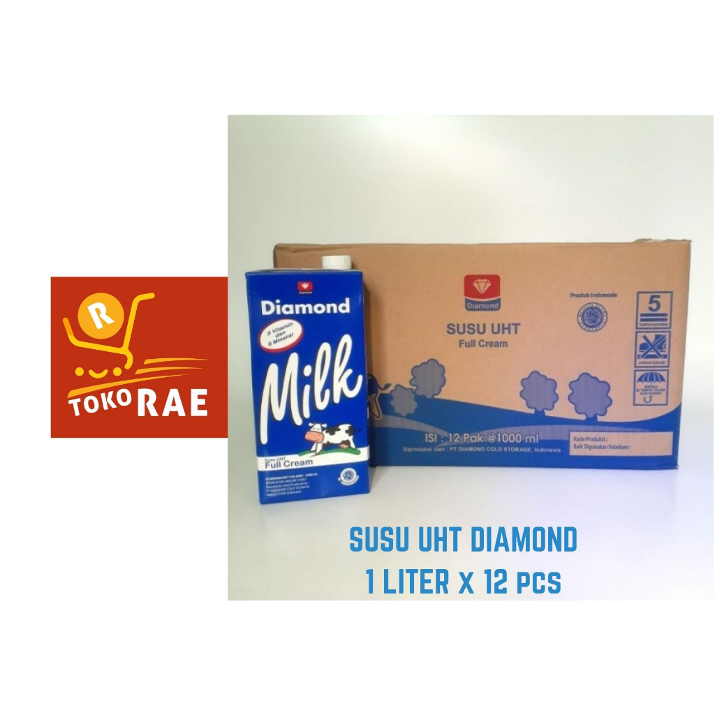 Jual SUSU DIAMOND UHT 1 LITER FULL CREAM 1 dus isi 12 | Shopee Indonesia