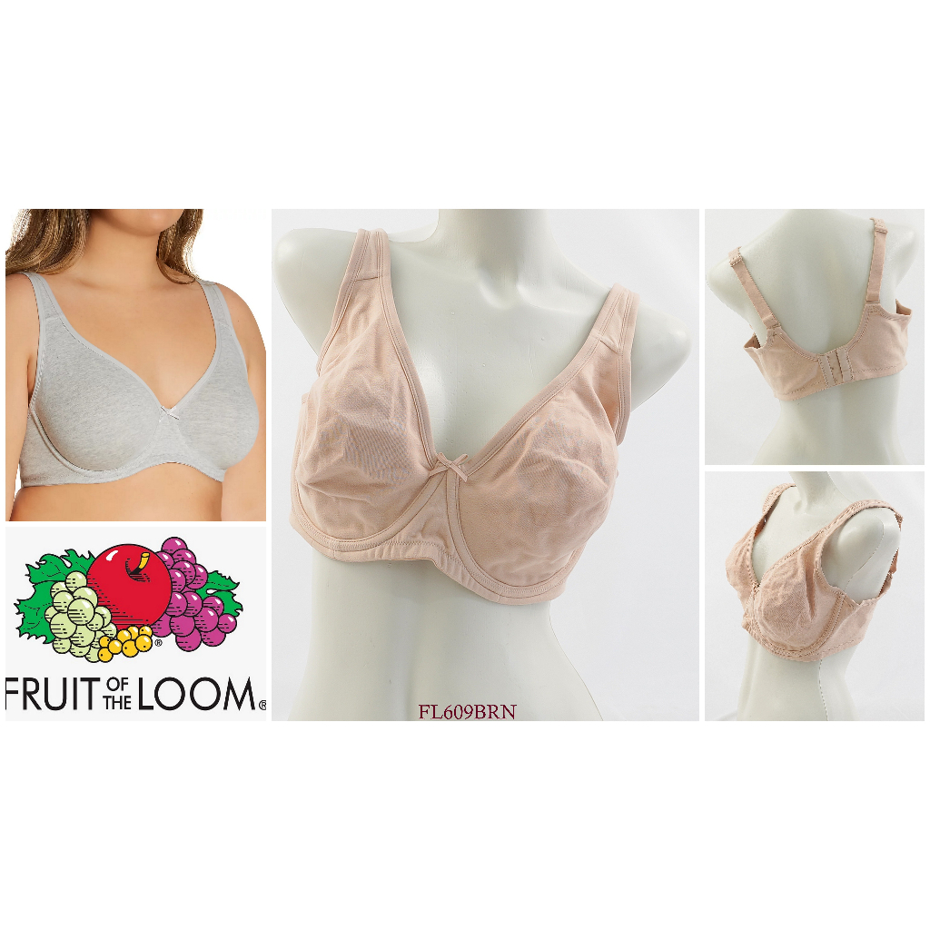 Jual Bra Wanita Kawat Tanpa Busa FRUIT OF THE LOOM Big Size 38C s/d 46D Full Cup Beha Jumbo Non ...