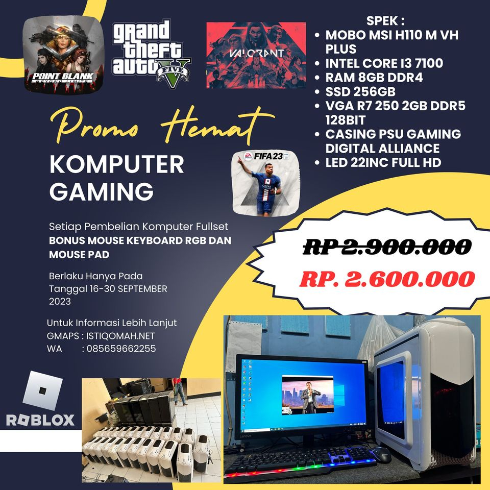 Jual KOMPUTER GAMING ANTI LELET GEN 6 INTELg4400 RAM 8GB DDR4 VGA 2GB ...