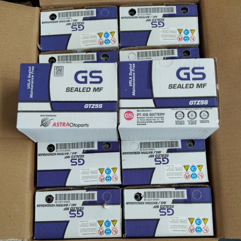 Jual Aki/accu kering GTZ5S GS ASTRA motor beat, kharisma, supra x 125 ...