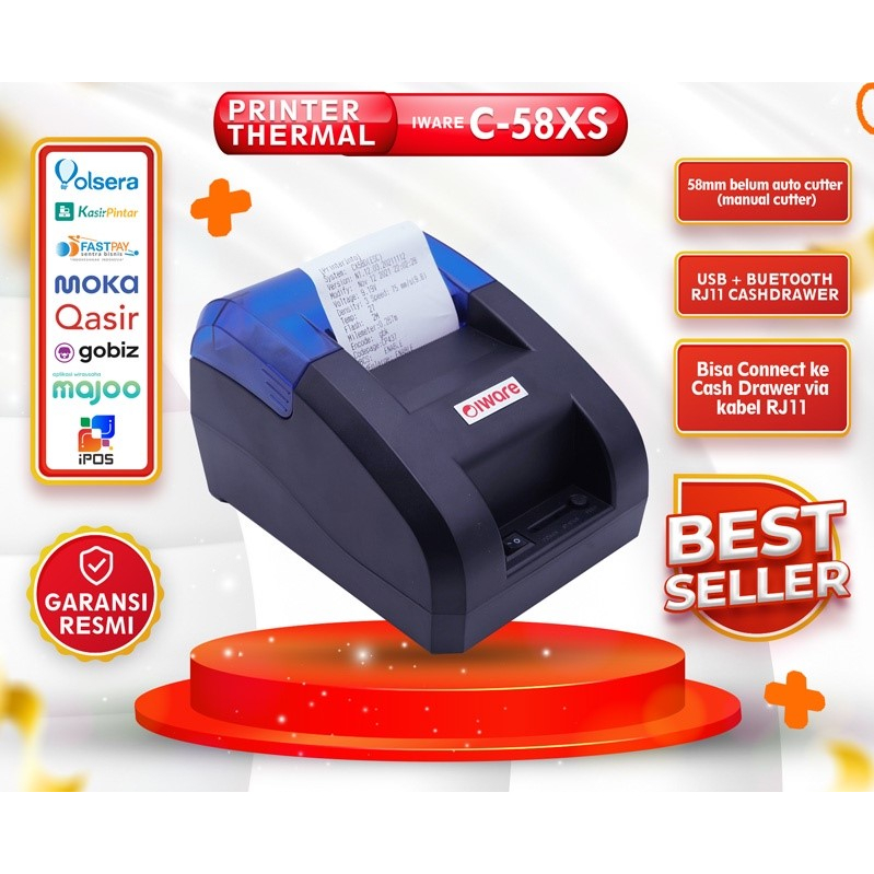 Jual Printer Kasir Thermal RPP02N PPOB Iware C-58XS 58mm Usb+Bluetooth ...