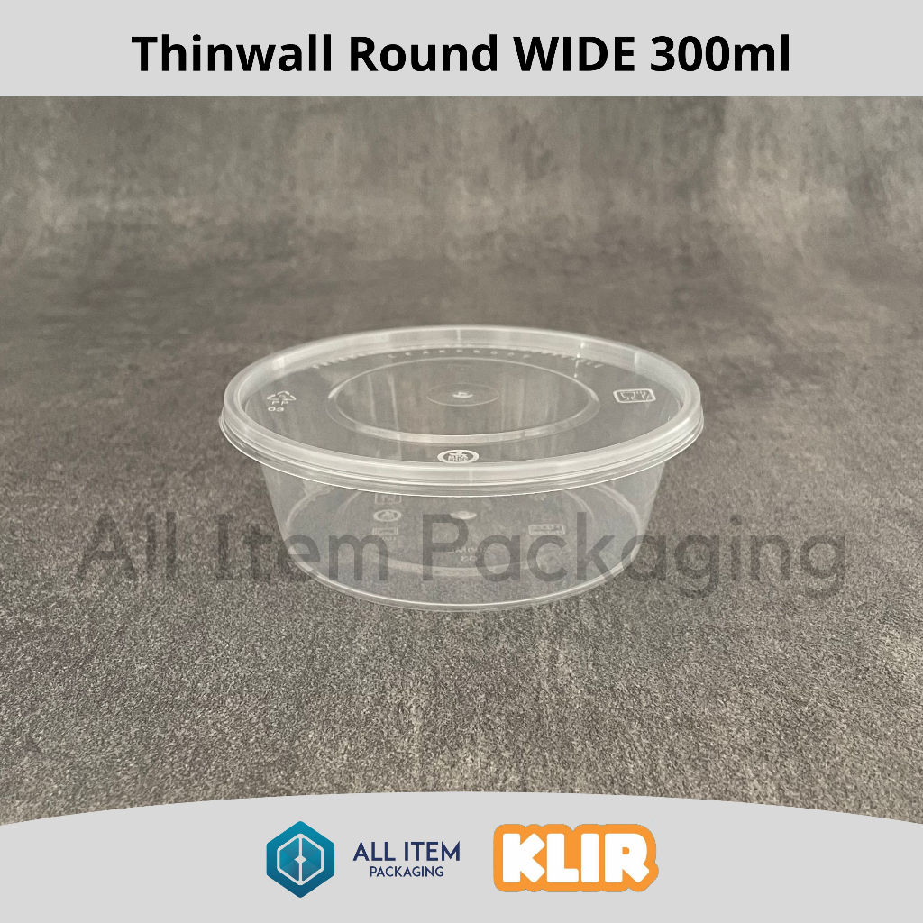 Jual Thinwall KLIR Round WIDE 300ml / ROUND BOWL Bulat / Mangkok Datar ...