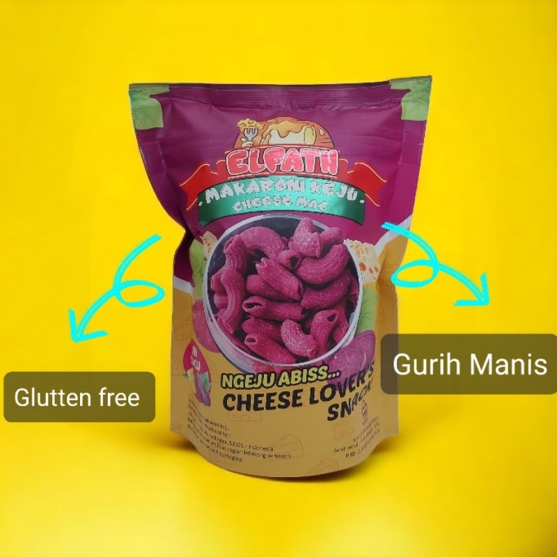 Jual ELFATH makaroni keju rasa keju ubi ungu kemasan Minipack 50 gram | Shopee Indonesia