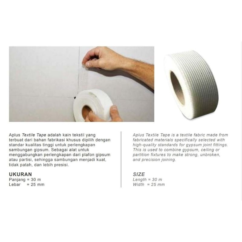 Jual Textile Tape / Perban Gypsum / Perban Sambungan Gypsum / Kasa ...